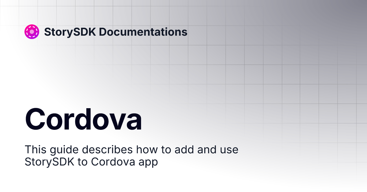 Cordova | StorySDK Documentations